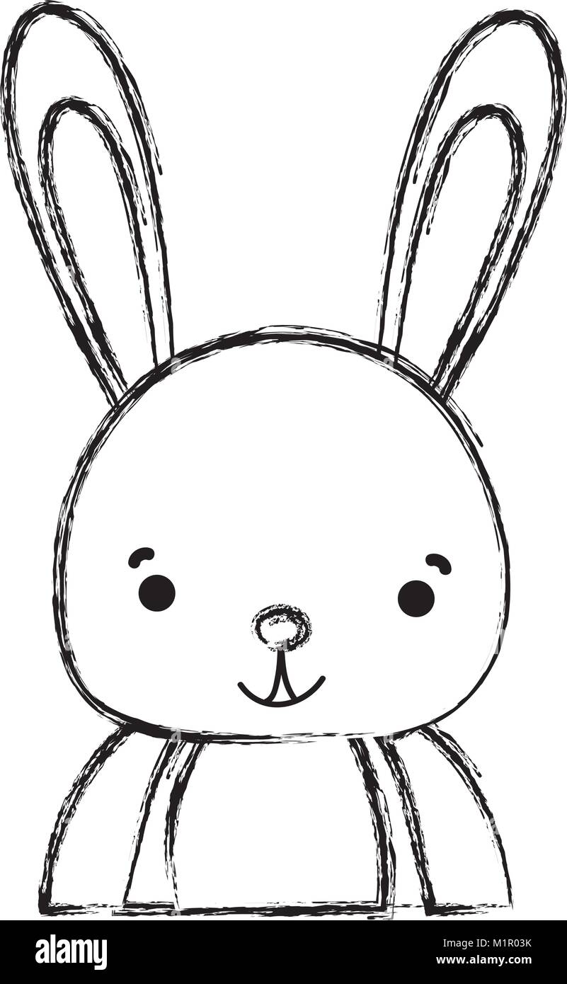 grunge adorable and happy rabbit wild animal Stock Vector Image & Art ...