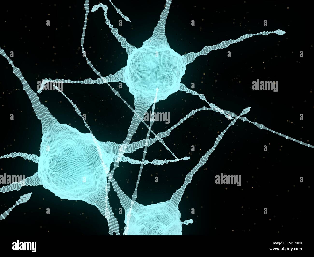 Abstract Illustration of Neurons In The Head Brain Stock Photo - Alamy