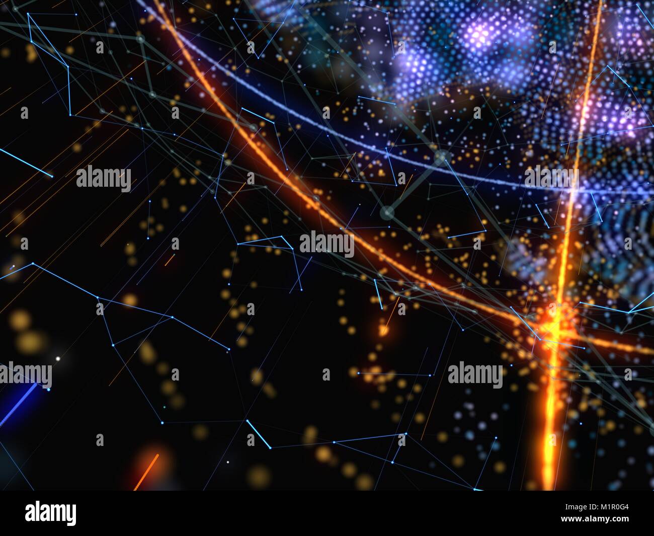 Abstract Background With Connecting Dots And Lines Stock Photo - Alamy