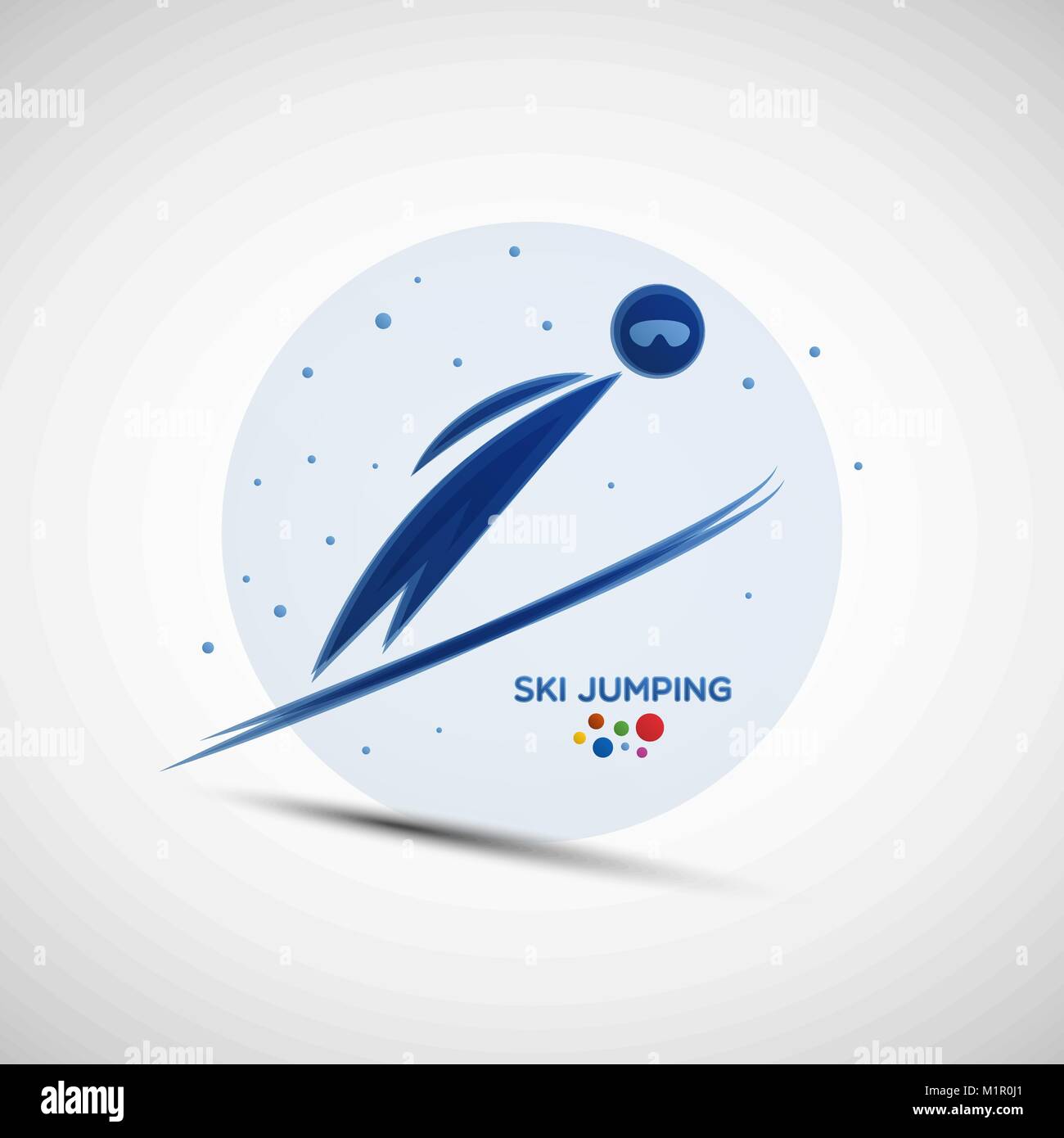 Ski Jumping championship banner. Winter sports icon. Abstract sportsman ...