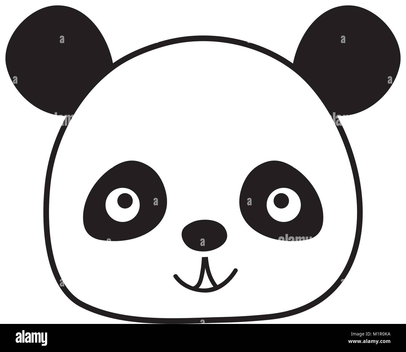 Panda Face Silhouette