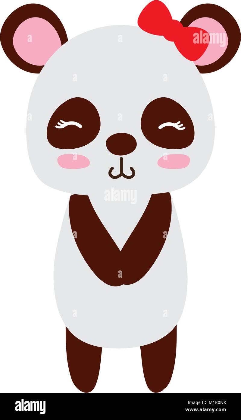 colorful cute and shy panda female wild animal Stock Vector Image & Art ...