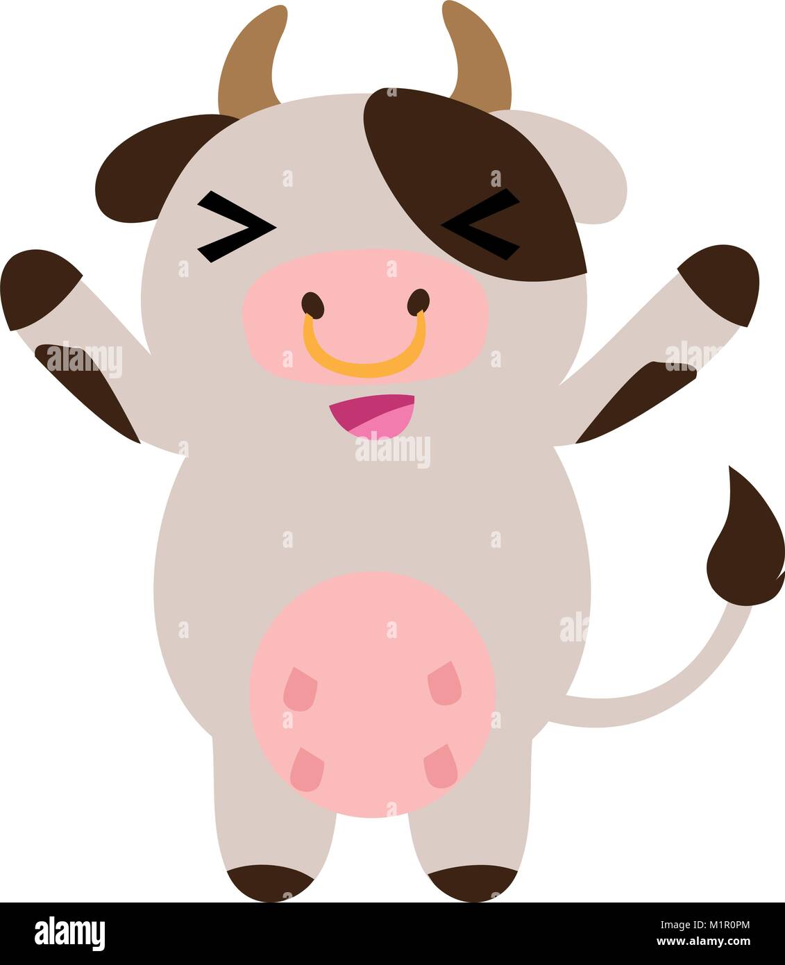 colorful cute and cheerful cow wild animal Stock Vector Image & Art - Alamy