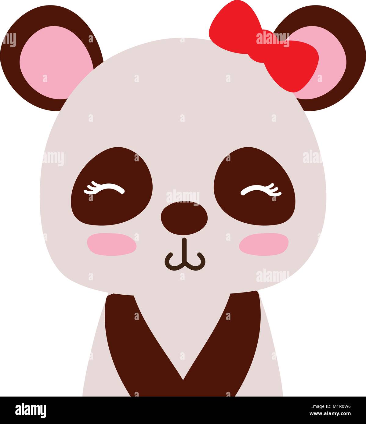 colorful adorable and shy panda female wild animal Stock Vector Image ...