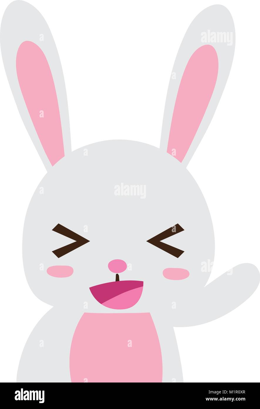 colorful adorable and cheerful rabbit wild animal Stock Vector Image ...