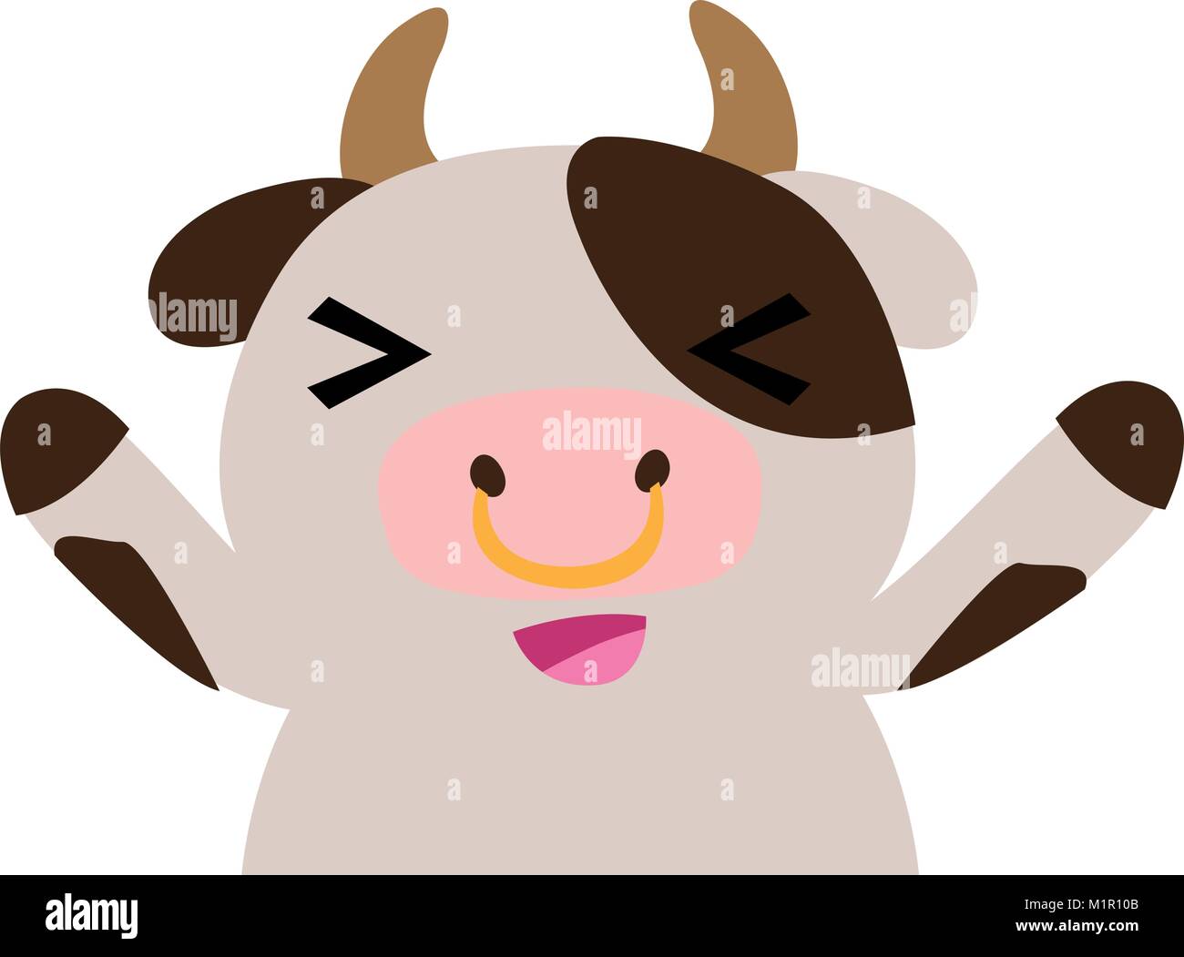 colorful adorable and cheerful cow wild animal Stock Vector Image & Art ...