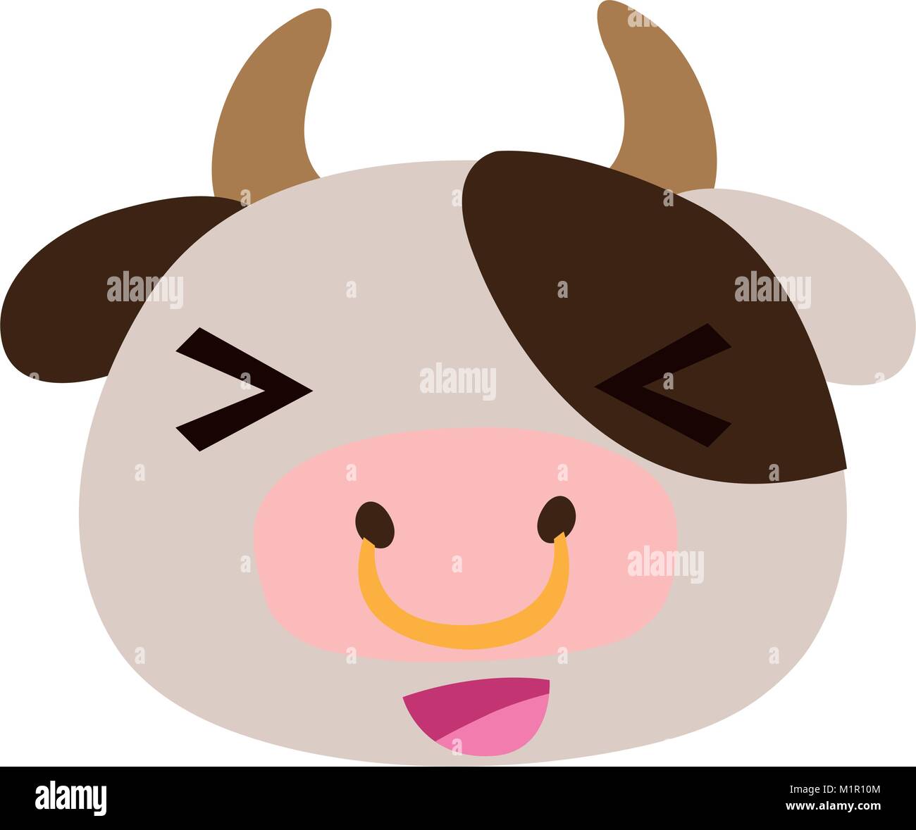 colorful cheerful cow head wild animal Stock Vector Image & Art - Alamy