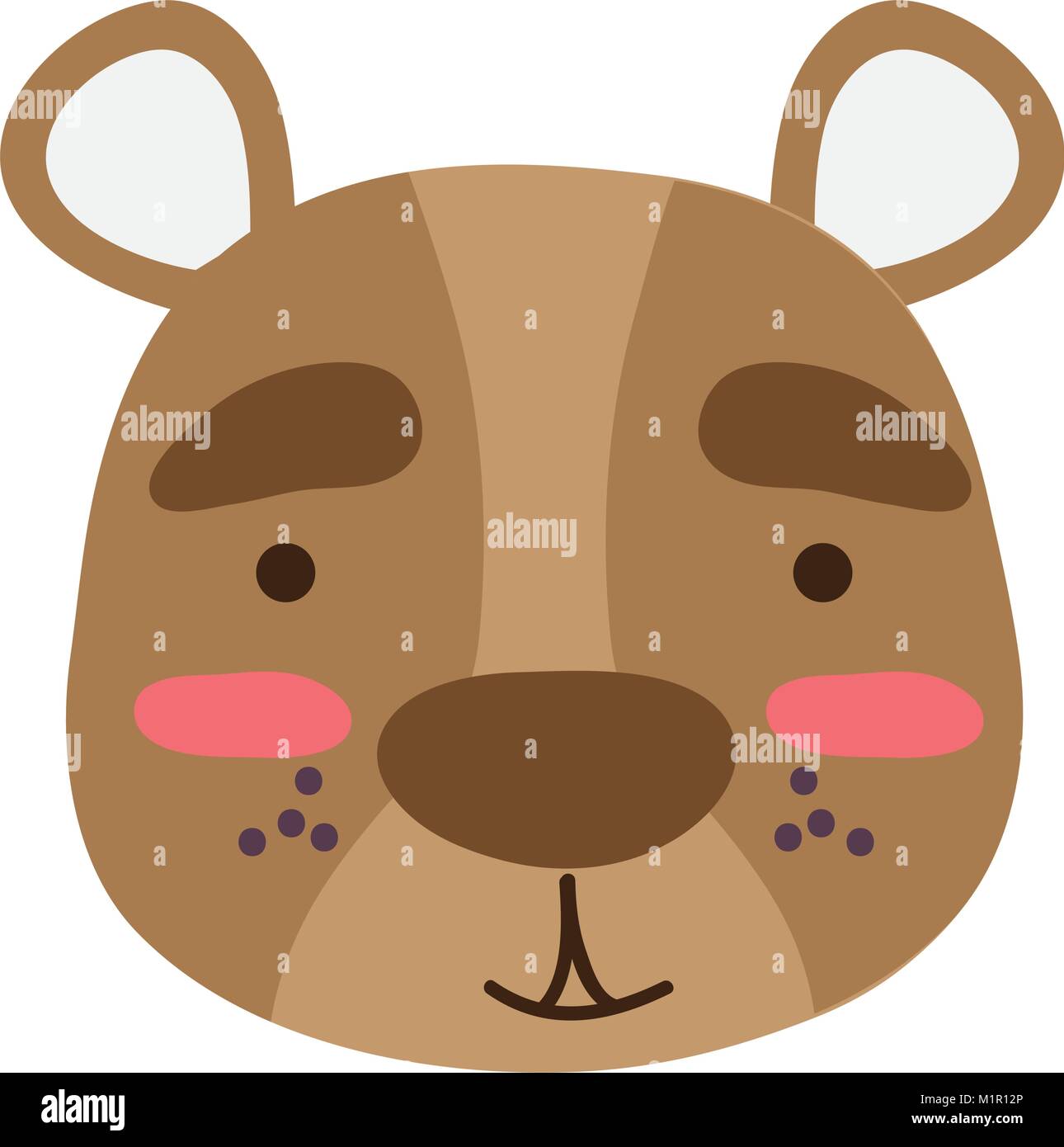 colorful smile bear head wild animal Stock Vector Image & Art - Alamy