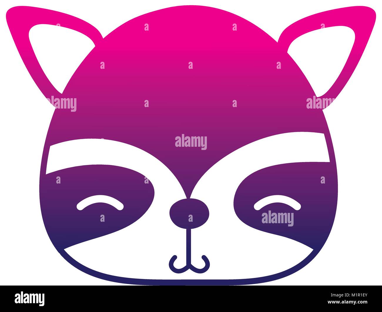 color silhouette shy raccoon head wild animal Stock Vector Image & Art ...