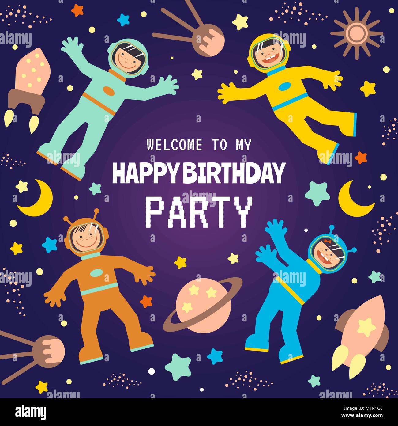 Space ship children drawing Stock Vector Images - Alamy