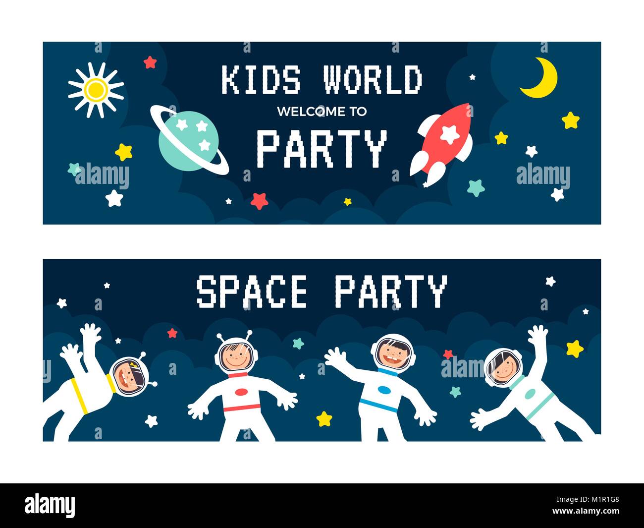 Space ship children drawing Cut Out Stock Images & Pictures - Alamy