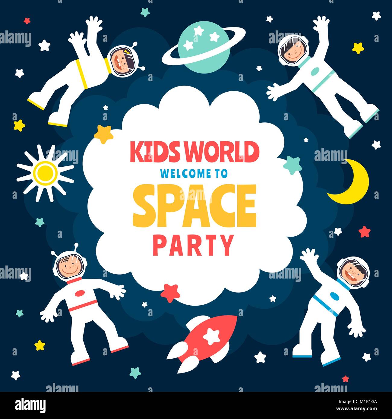 Space ship children drawing Stock Vector Images - Alamy