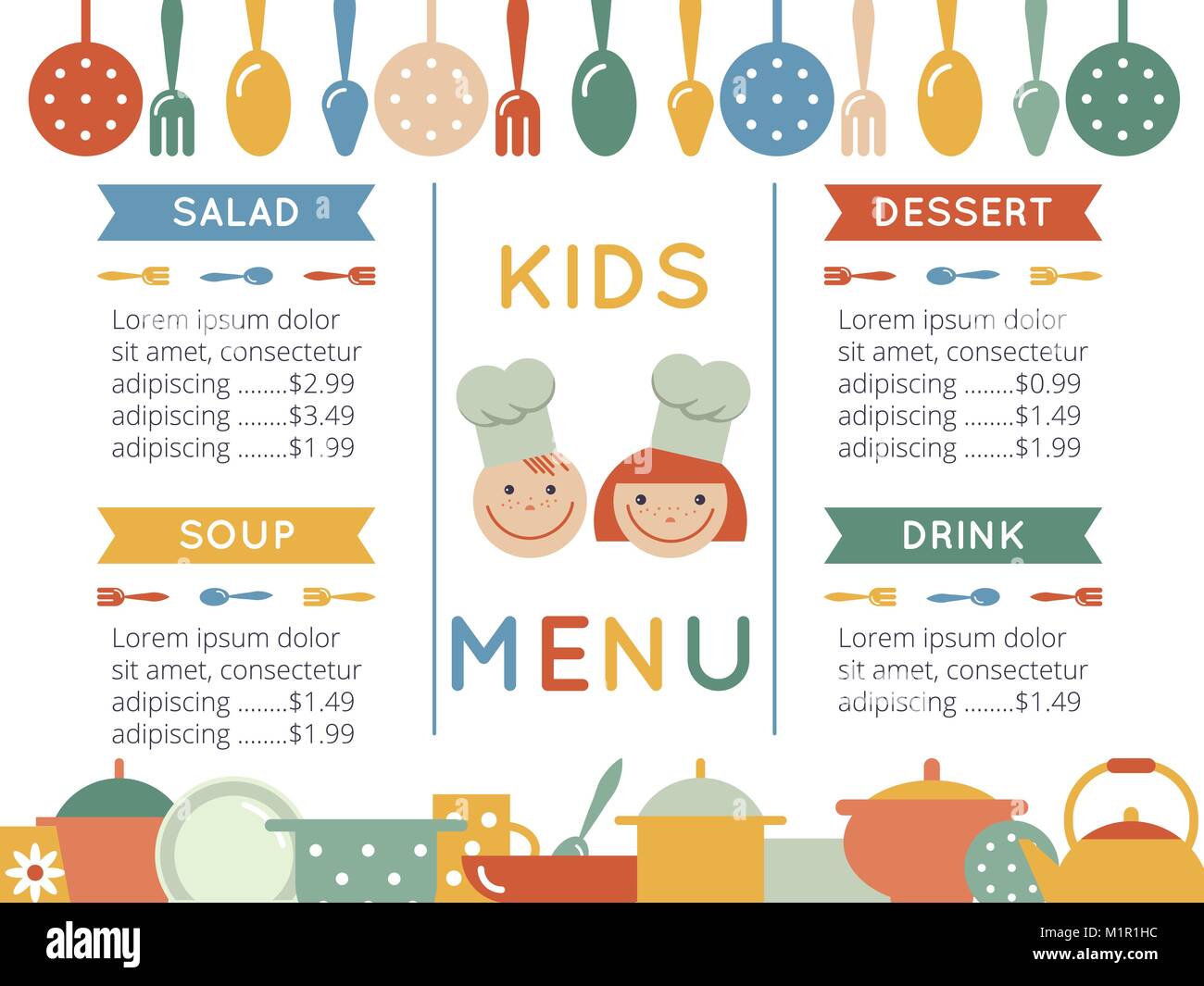 kids menu template Stock Vector Image & Art - Alamy