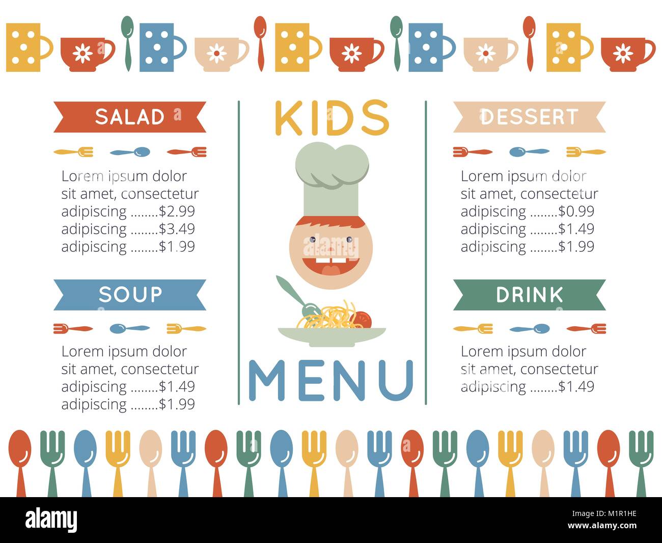 kids menu template Stock Vector Image & Art - Alamy