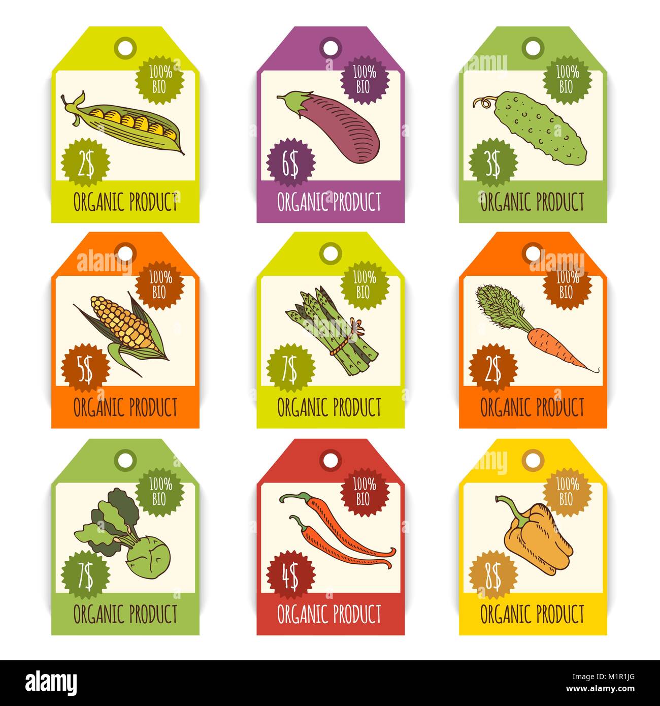 Set various labels plants hi-res stock photography and images - Alamy