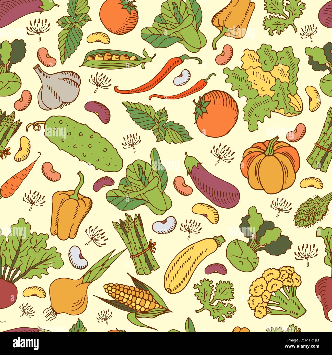 Autumn harvest vegetables garlic Stock Vector Images - Alamy
