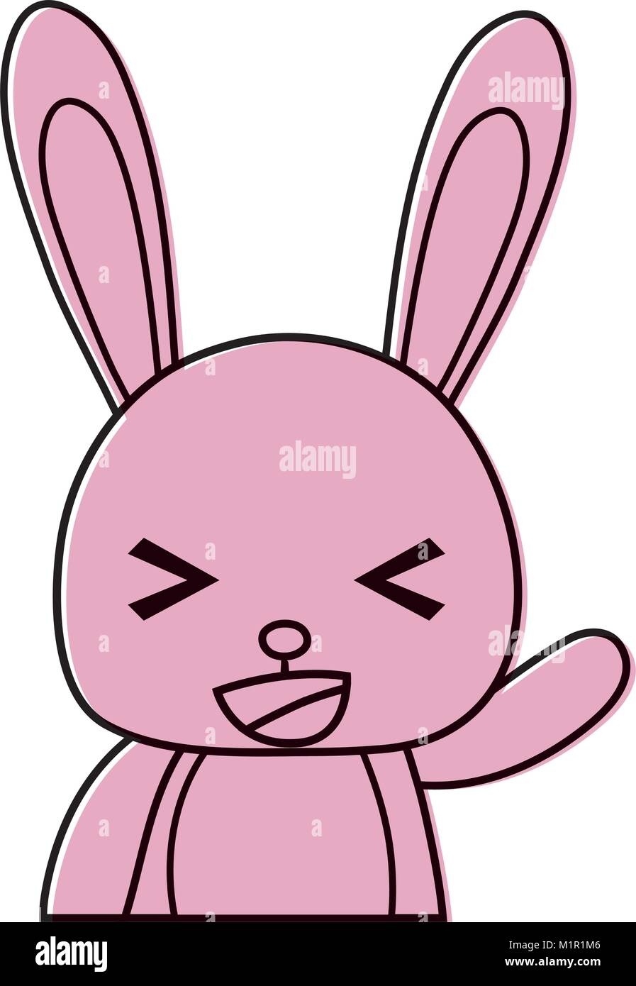 color adorable and cheerful rabbit wild animal Stock Vector Image & Art ...