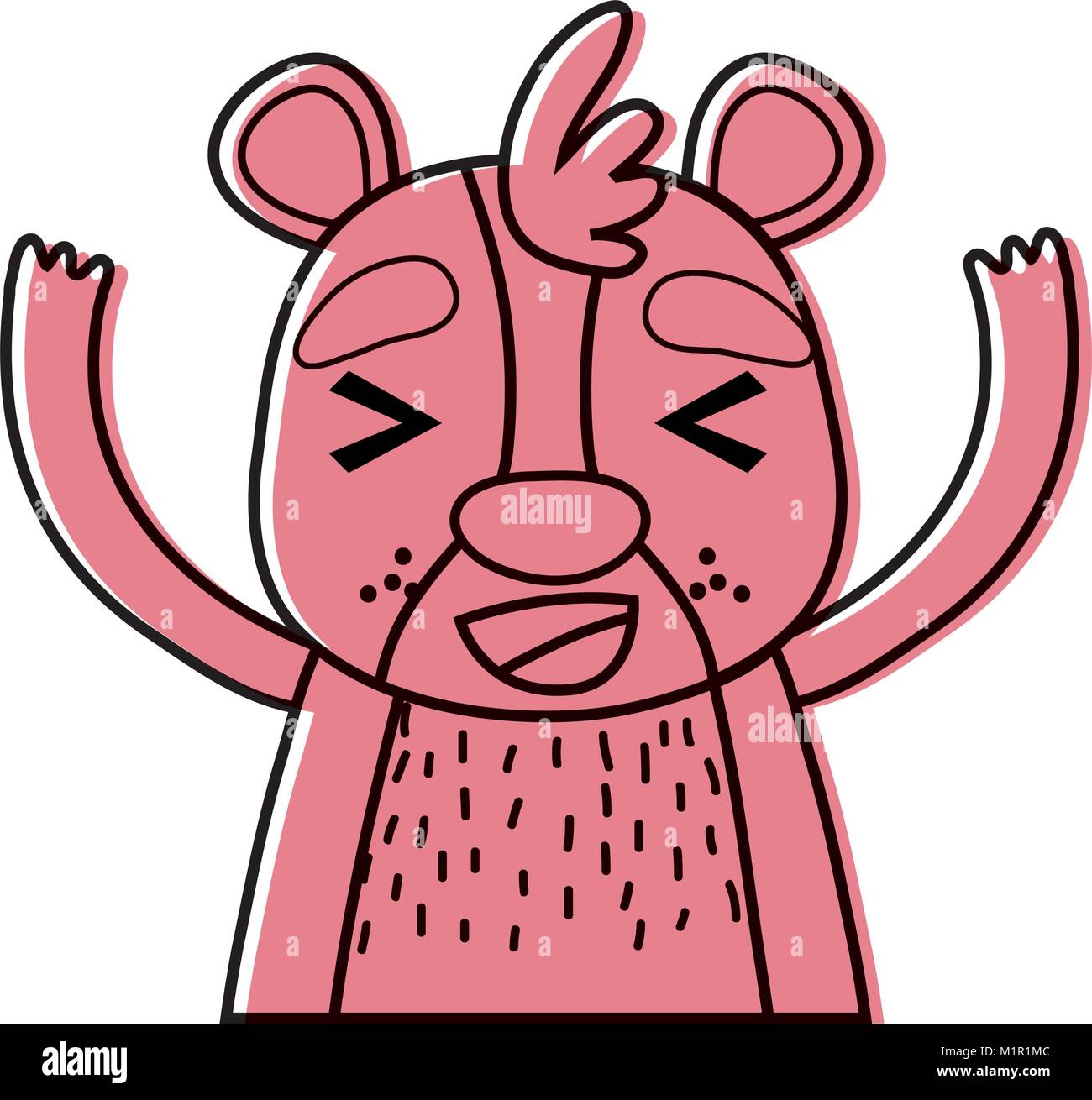 color adorable and glad bear wild animal Stock Vector Image & Art - Alamy