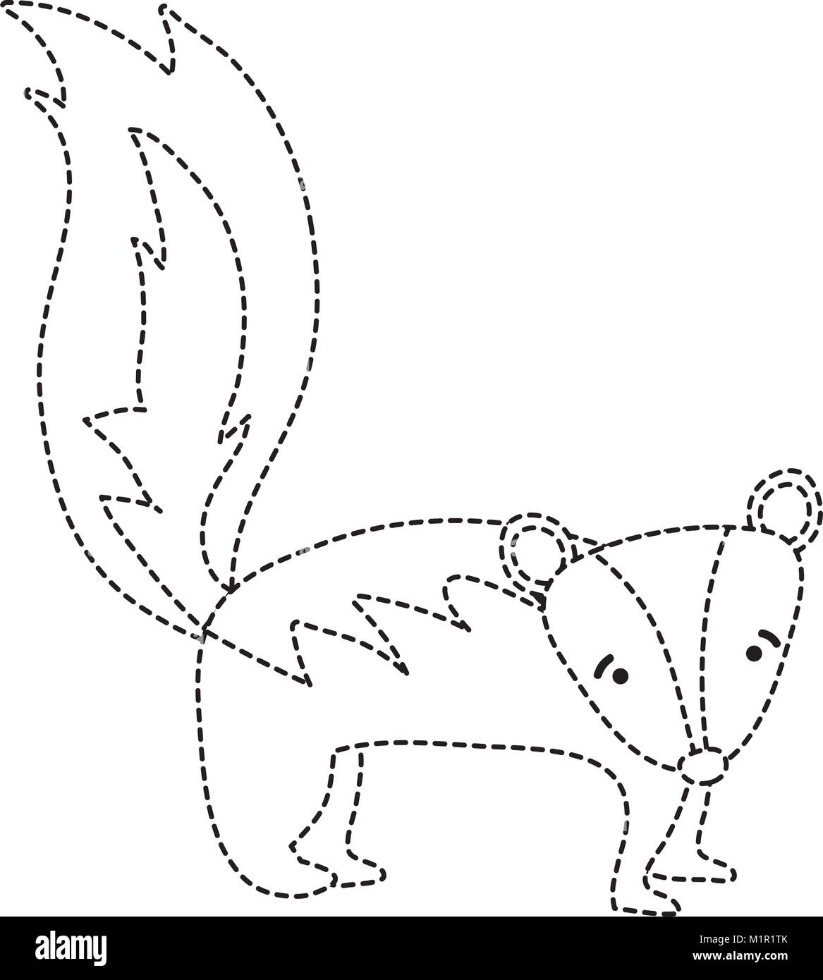 dotted shape cute and sad skunk wild animal Stock Vector Image & Art ...