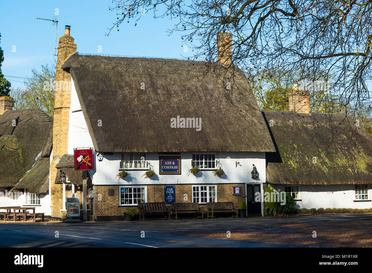Axe & Compass public house, Hemingford Abbots, Cambridgeshire, UK Stock ...