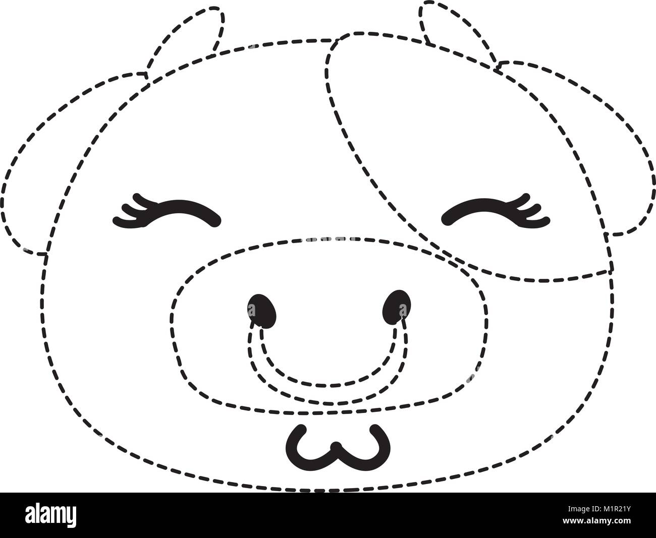 dotted shape glad cow head wild animal Stock Vector Image & Art - Alamy