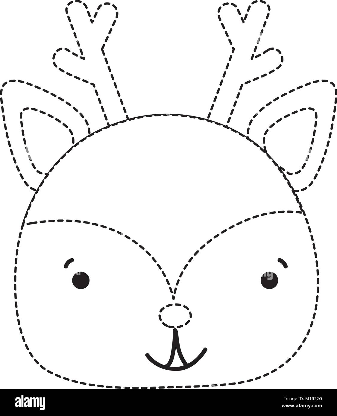 dotted shape happy deer head wild animal Stock Vector Image & Art - Alamy