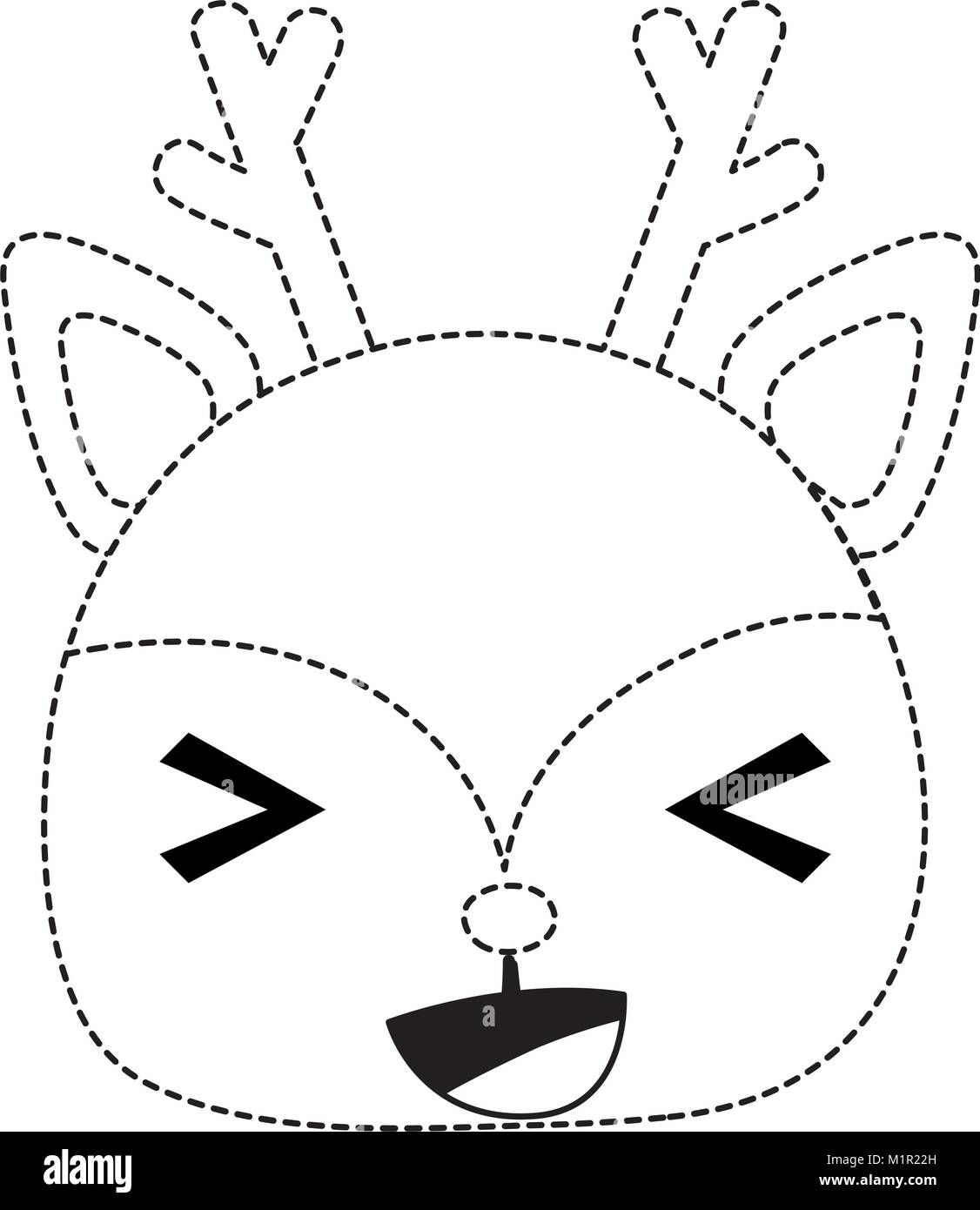 dotted shape cheerful deer head wild animal Stock Vector Image & Art ...