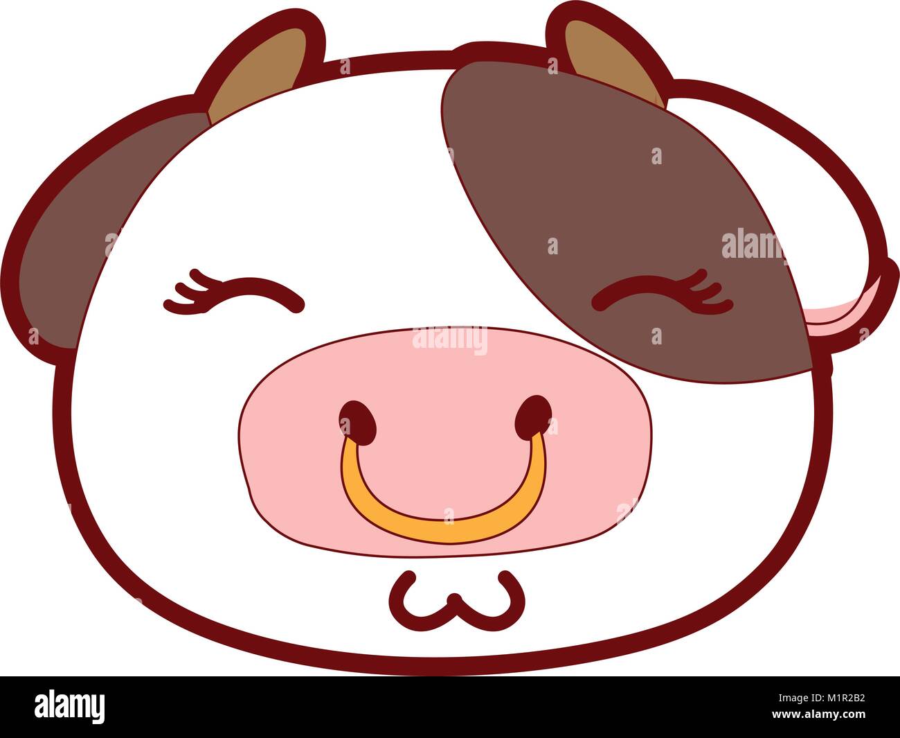line color glad cow head wild animal Stock Vector Image & Art - Alamy