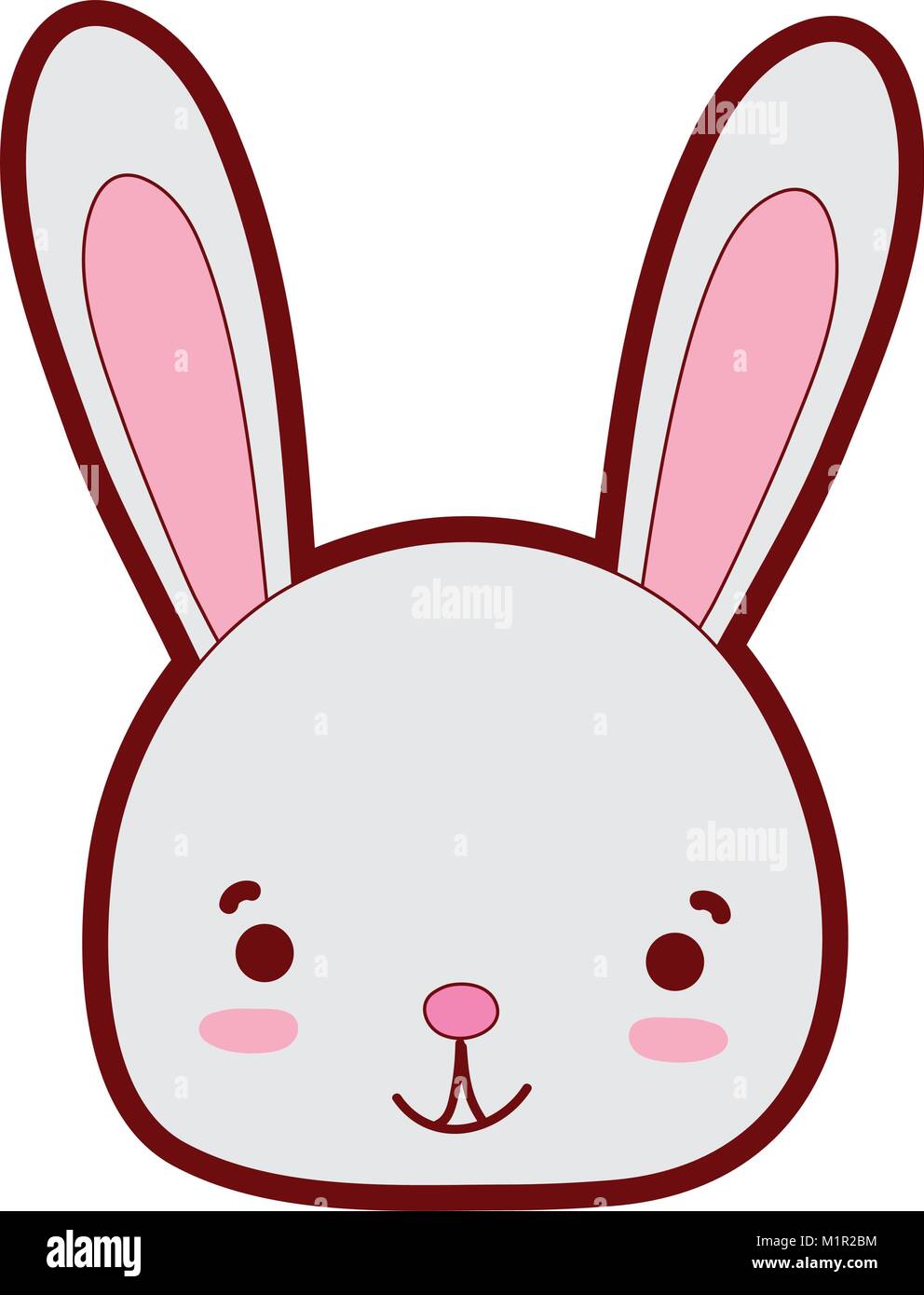 line color smile rabbit head wild animal Stock Vector Image & Art - Alamy