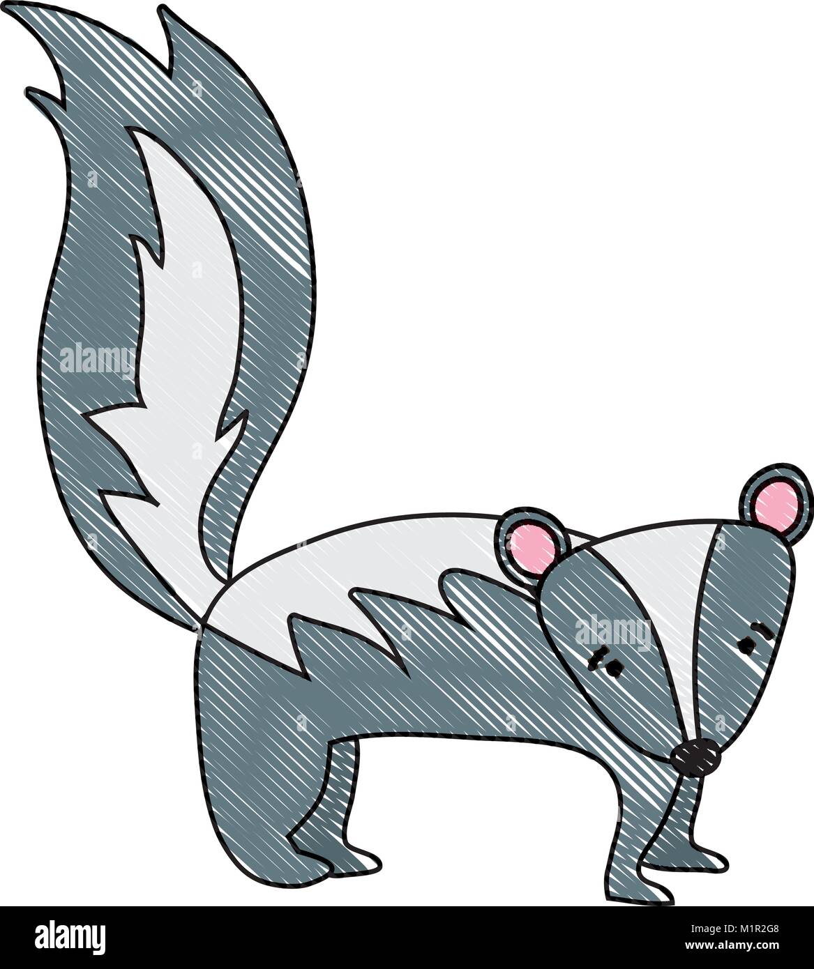 grated cute and sad skunk wild animal Stock Vector Image & Art - Alamy