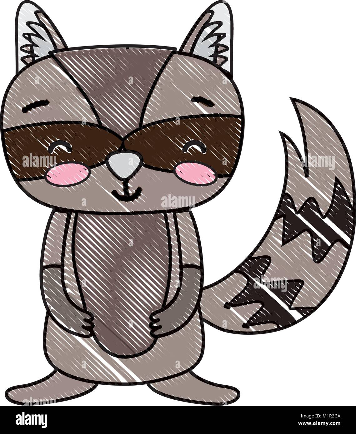 grated cute and smile raccoon wild animal Stock Vector Image & Art - Alamy