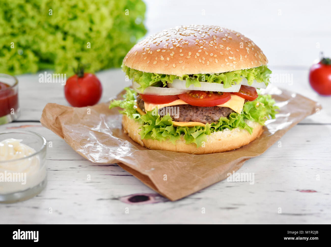 Close up burger beef patty hi-res stock photography and images - Alamy