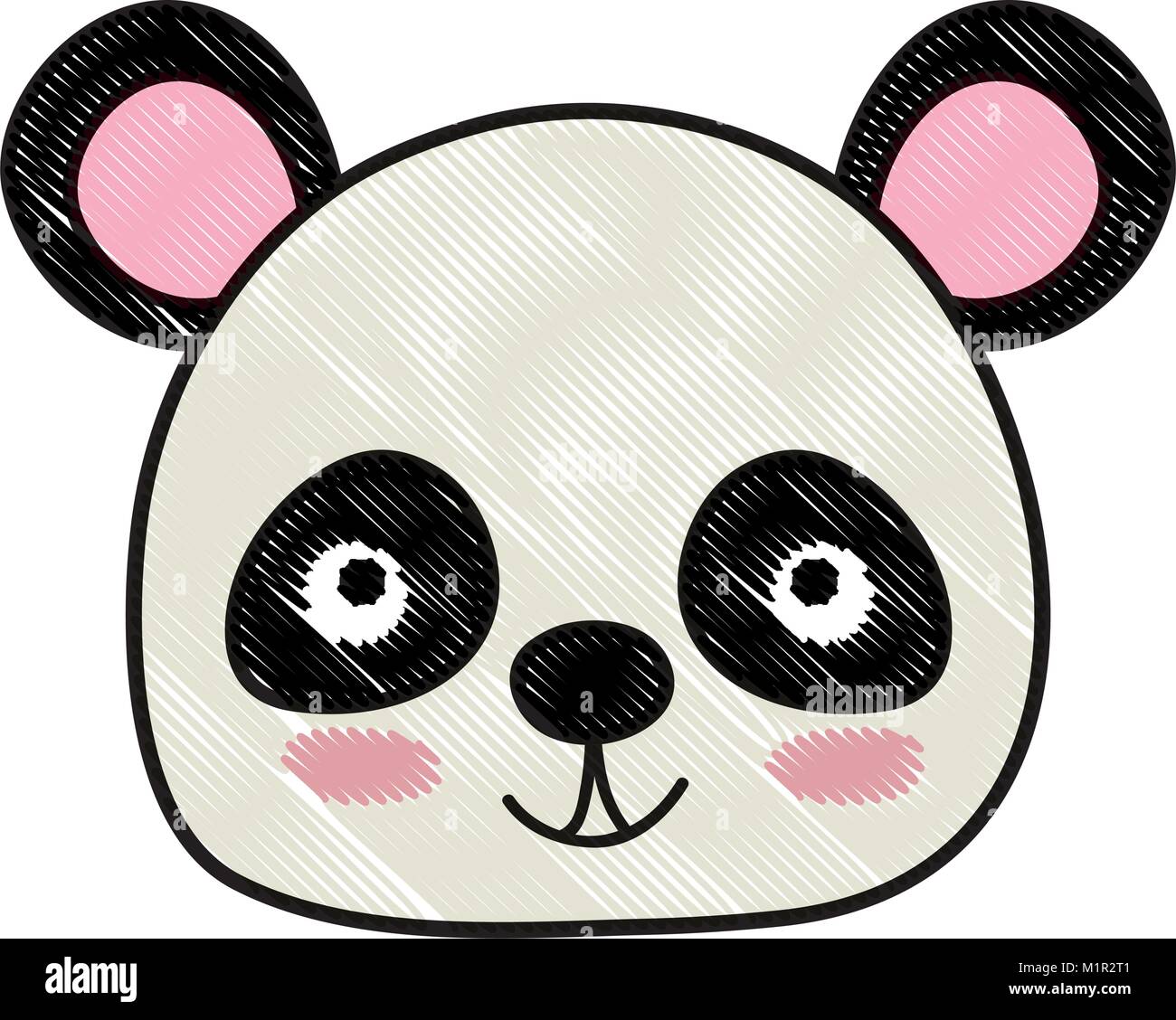 grated happy panda head wild animal Stock Vector Image & Art - Alamy