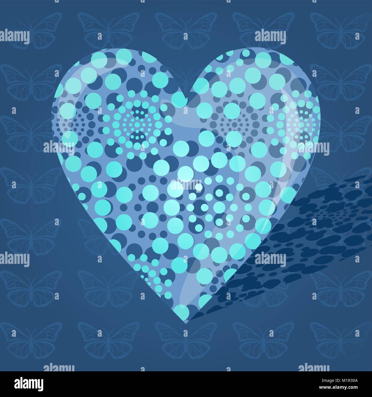 Valentine heart made blue Stock Vector Images - Alamy