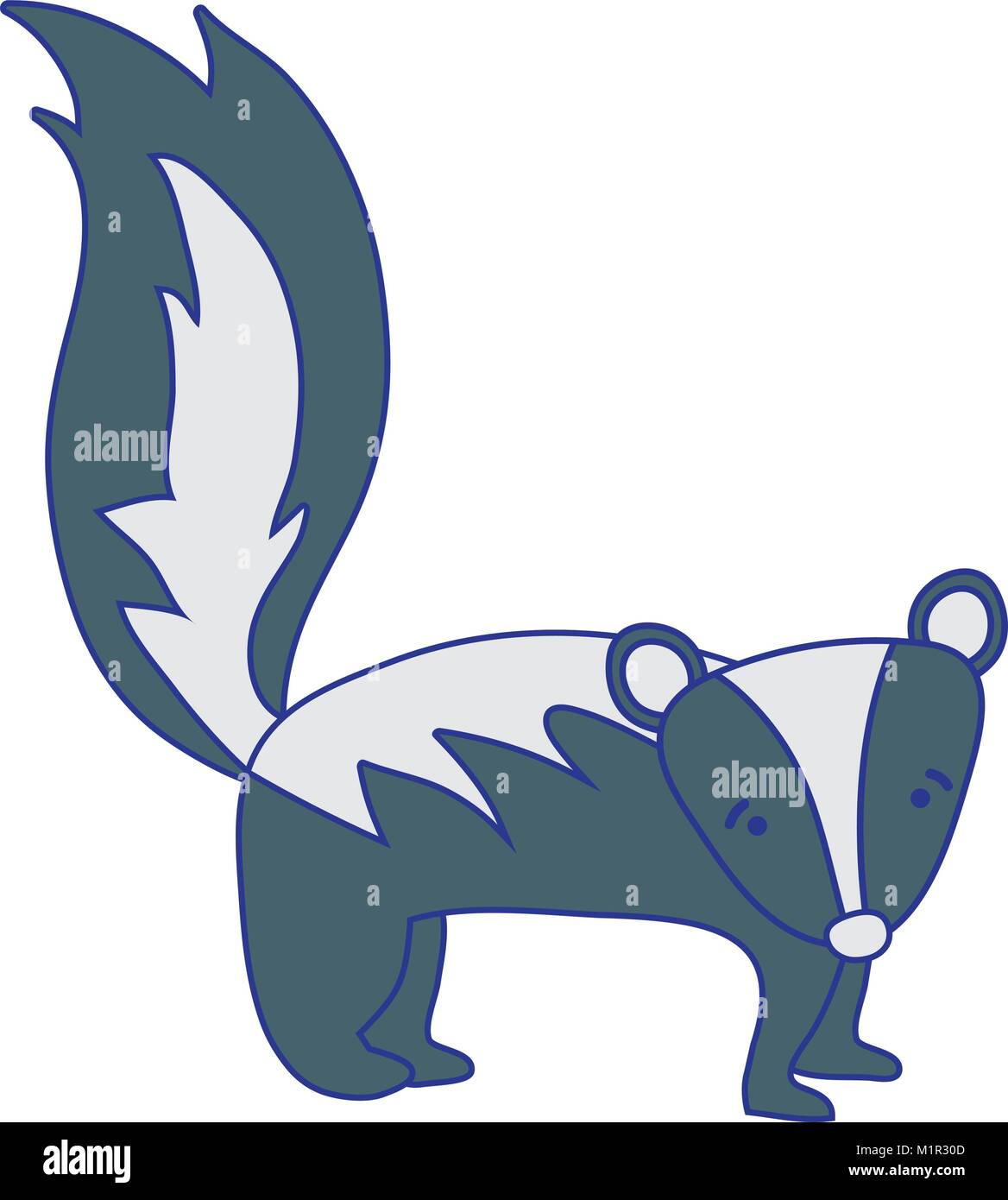 full color cute and sad skunk wild animal Stock Vector Image & Art - Alamy