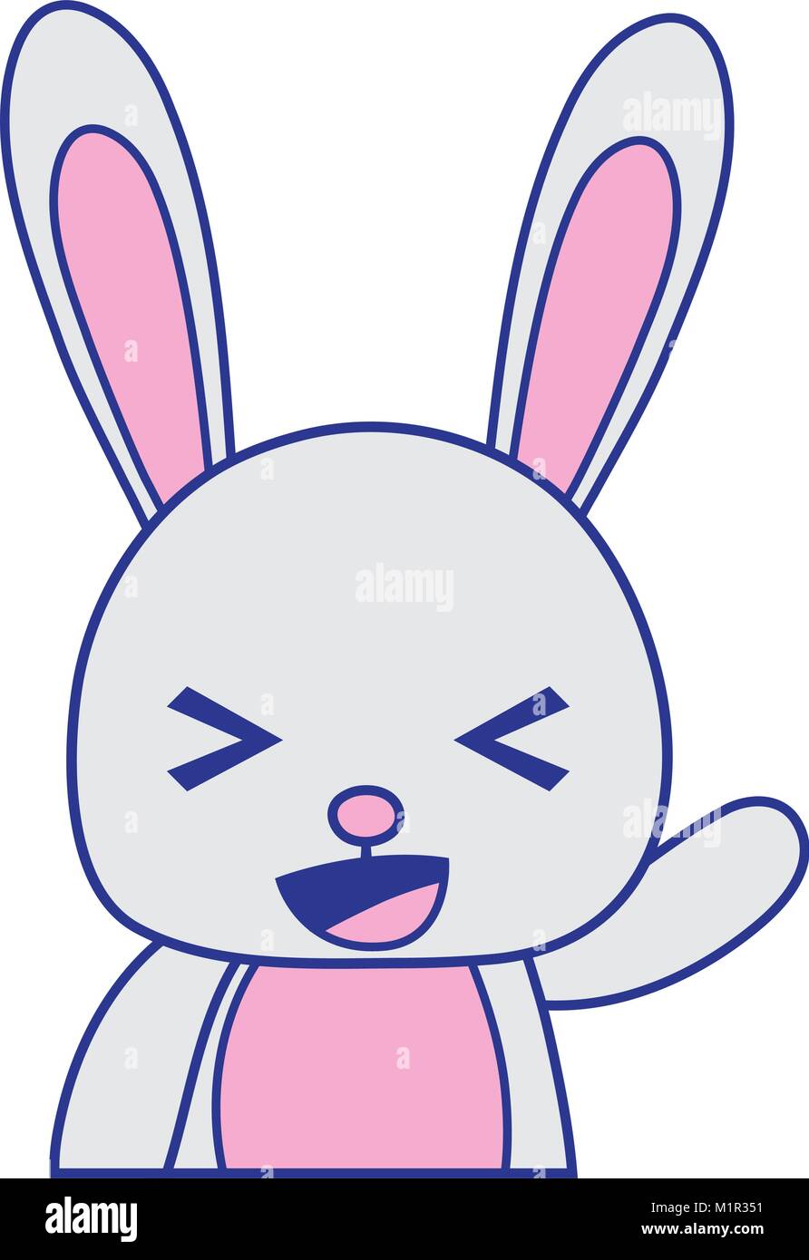 full color adorable and cheerful rabbit wild animal Stock Vector Image ...