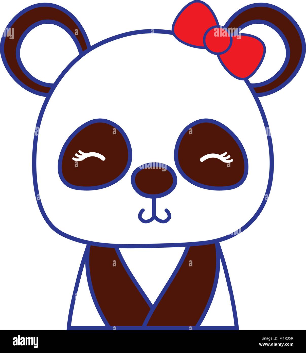 full color adorable and shy panda female wild animal Stock Vector Image ...