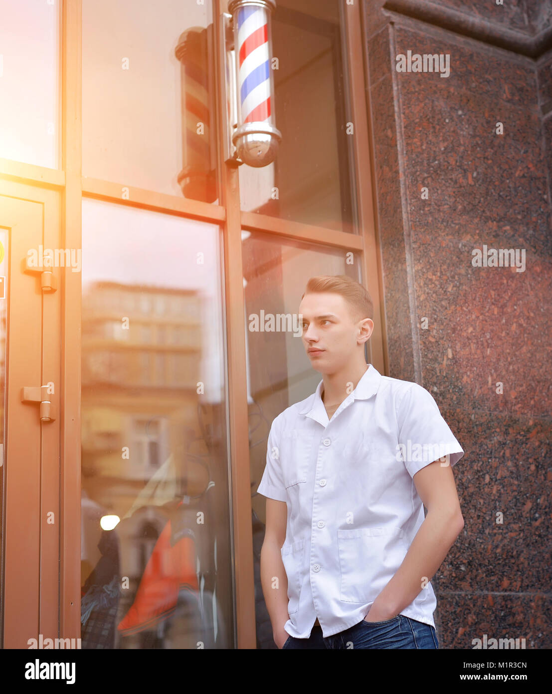 Hairdresser stands hi-res stock photography and images - Alamy