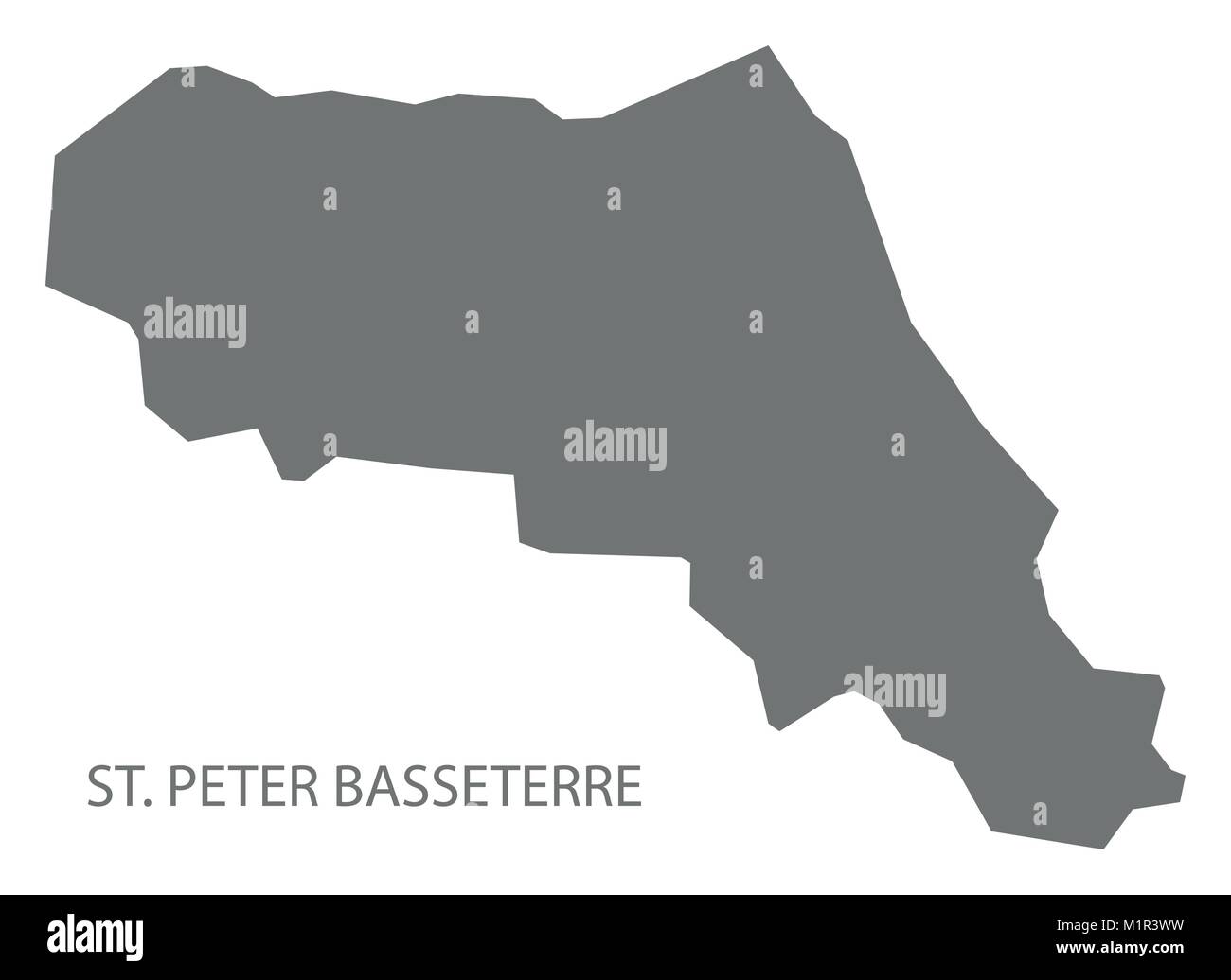 St. Peter Basseterre map grey illustration silhouette shape Stock ...
