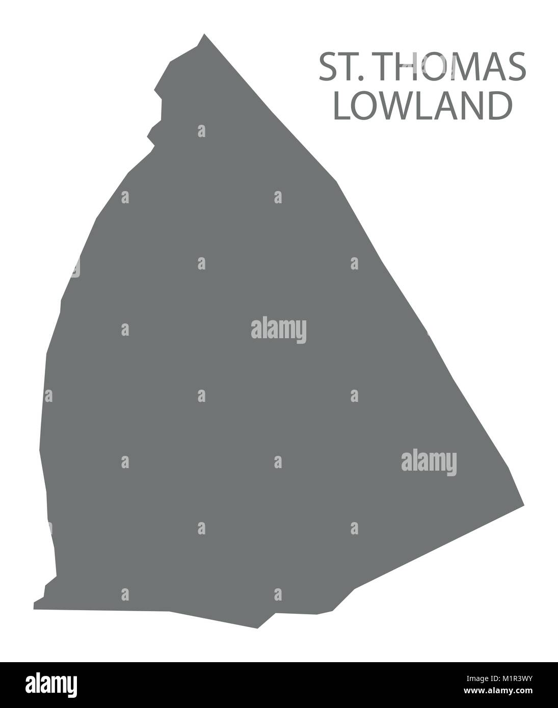 St. Thomas Lowland map grey illustration silhouette shape Stock Vector ...