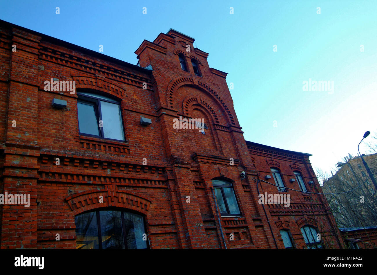 a restored old red brick building in Moscow in autumn Stock Photo - Alamy
