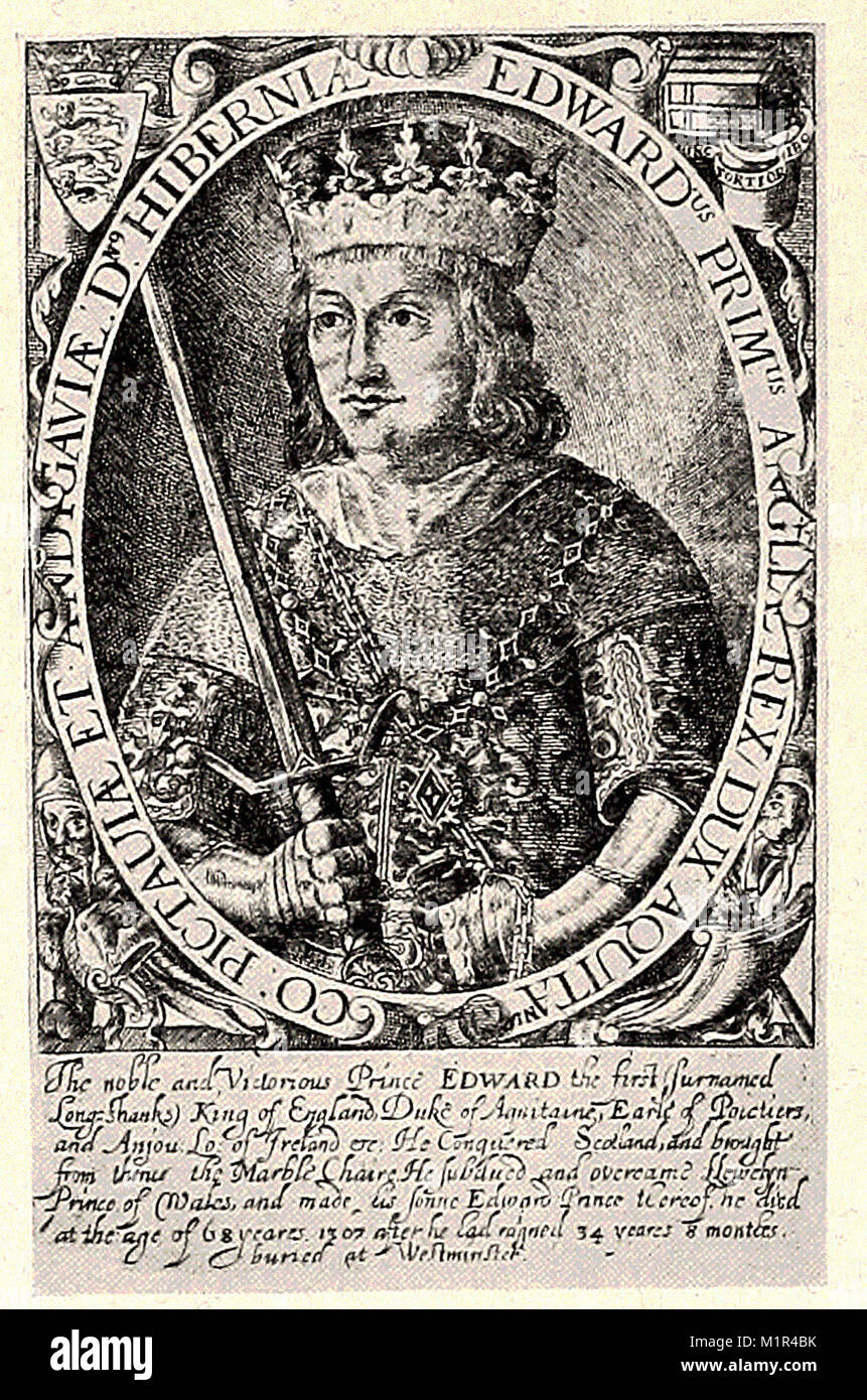 Portrait of EDWARD I king of England - British engraving 17th century ...