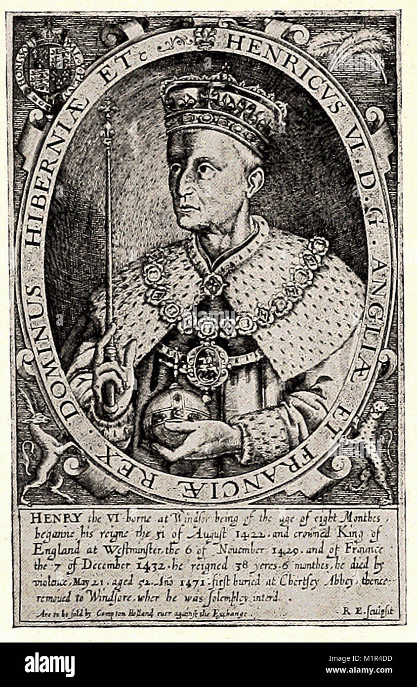 Portrait of HENRY VI king of England - British engraving 17th century ...