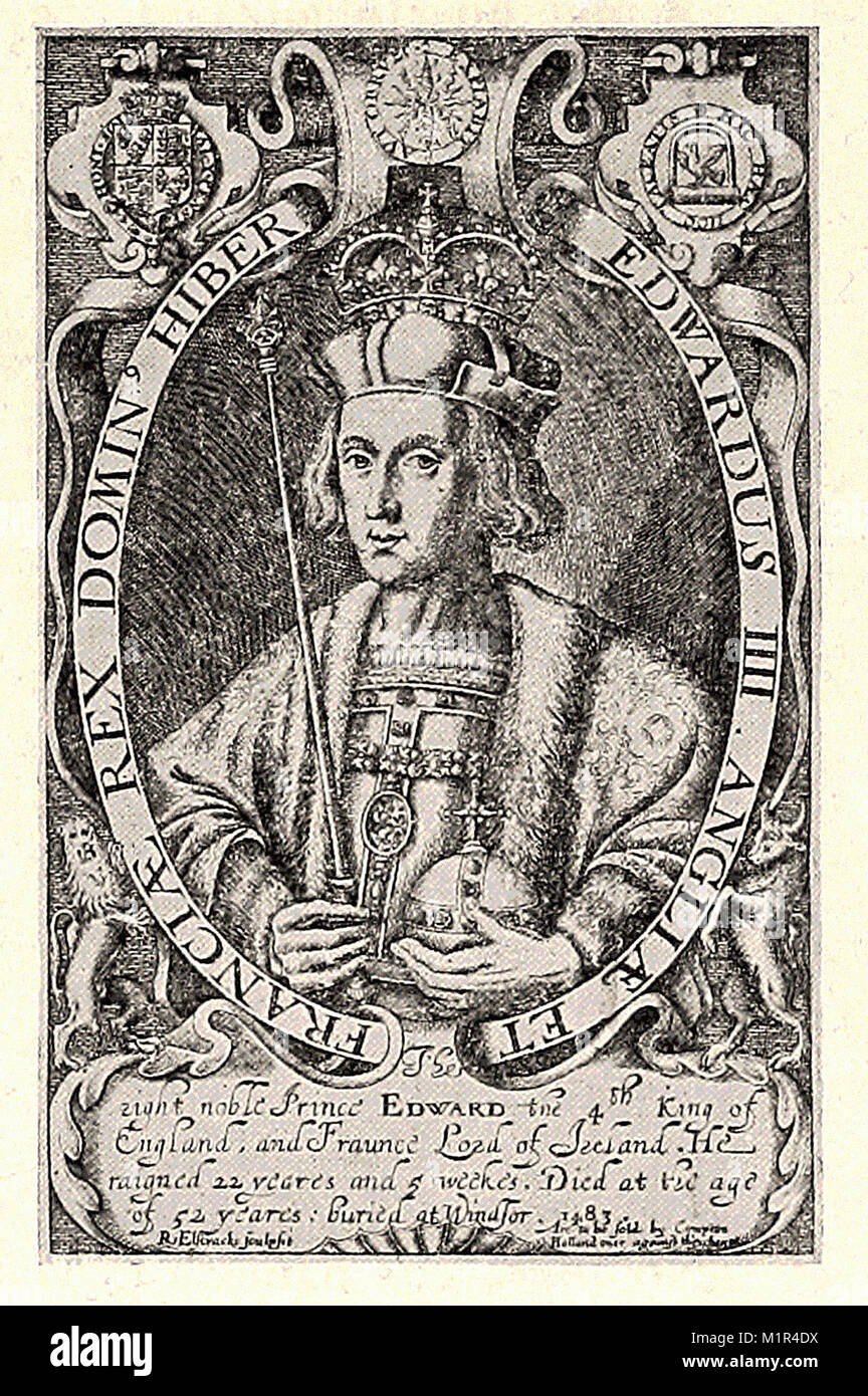 Portrait of EDWARD IV king of England - British engraving 17th century ...