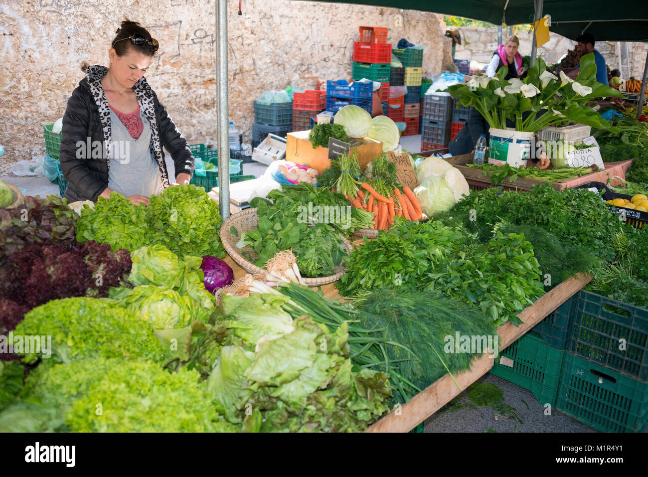 Weekly market, Chania, Crete, Greece , Wochenmarkt, Kreta, Griechenland ...