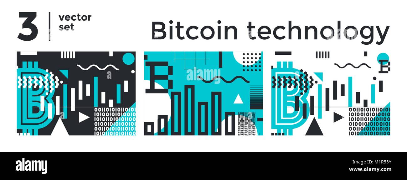 Vector set abstract background bitcoin technology Stock Vector Image ...