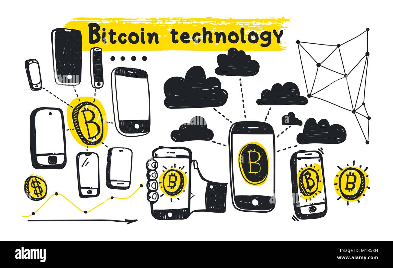 Vector abstract illustration bitcoin technology Stock Vector Image ...