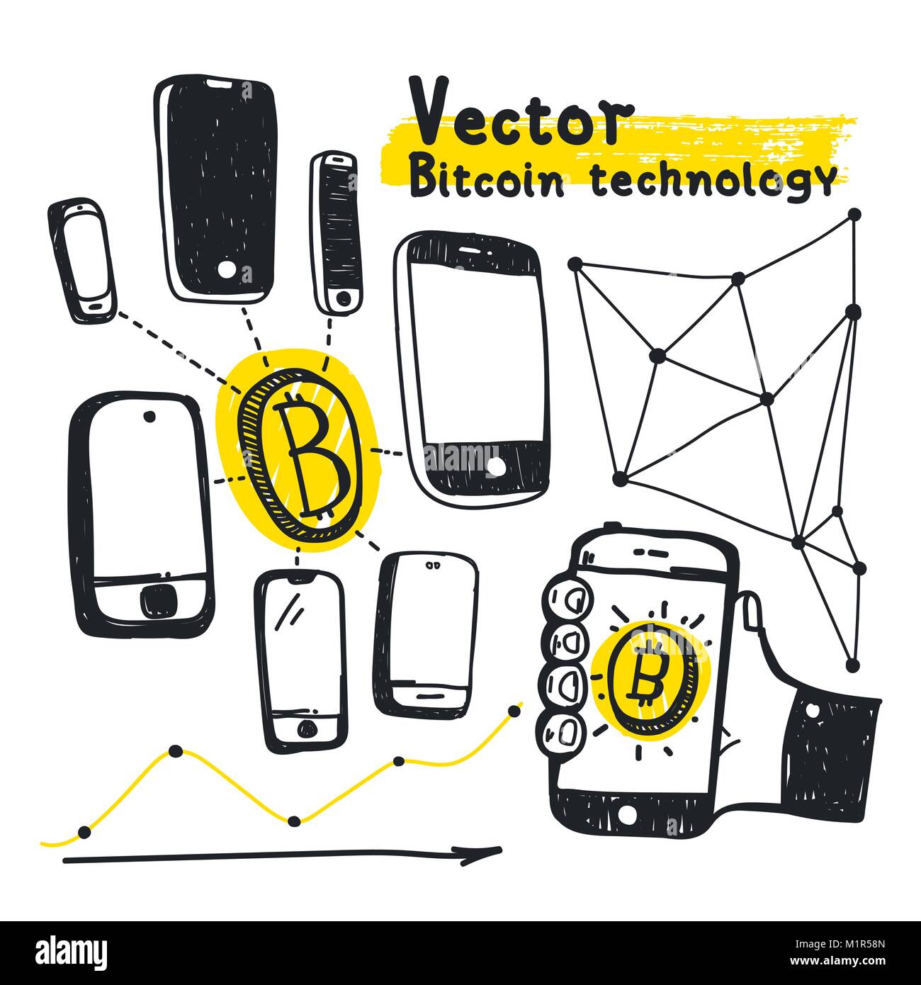 Vector abstract illustration bitcoin technology Stock Vector Image ...