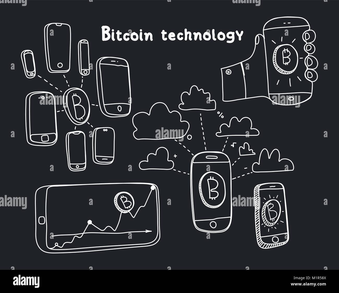 Vector abstract illustration bitcoin technology Stock Vector Image ...