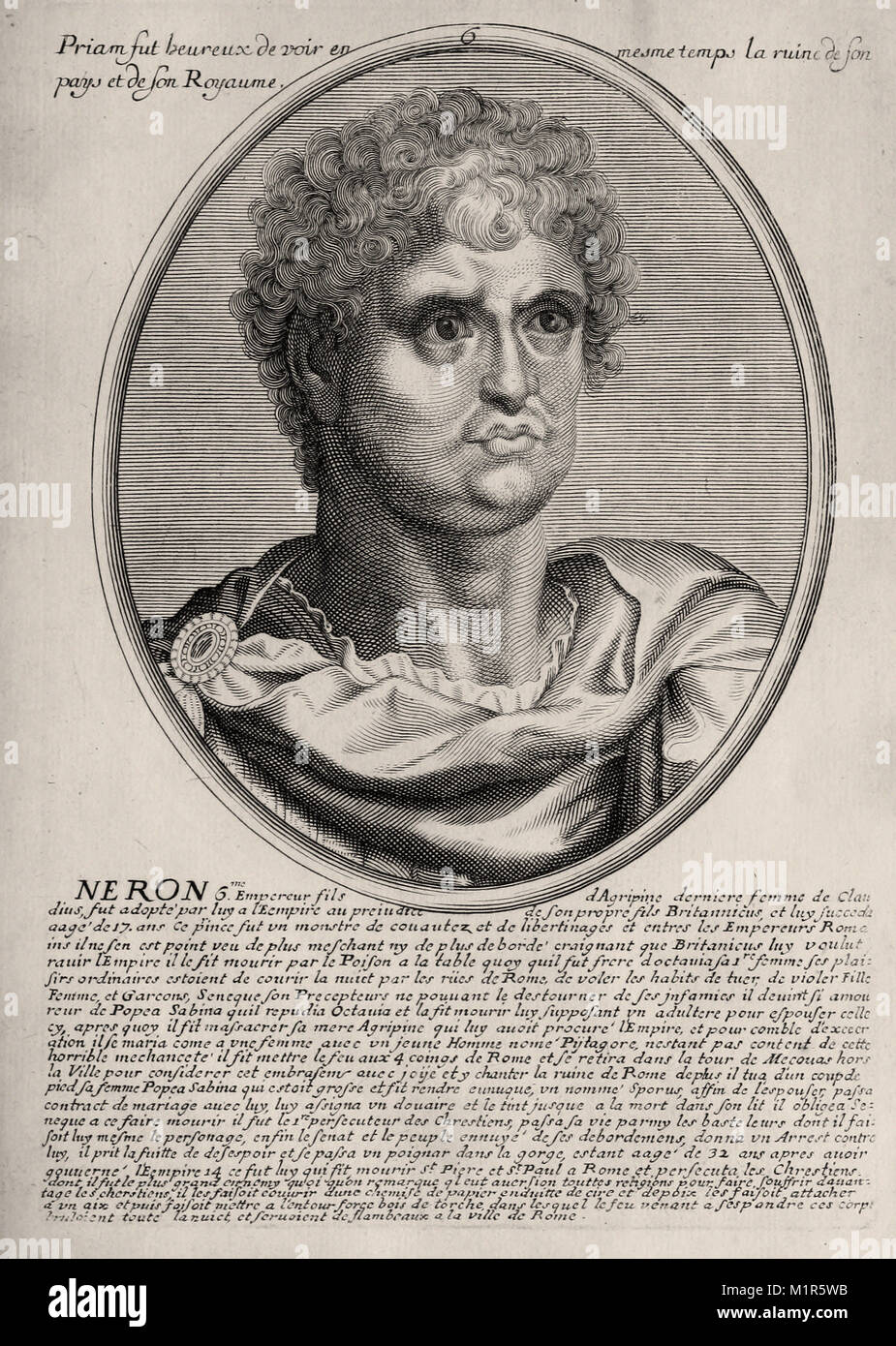 Portrait of Neron - French engraving 17th century Stock Photo - Alamy